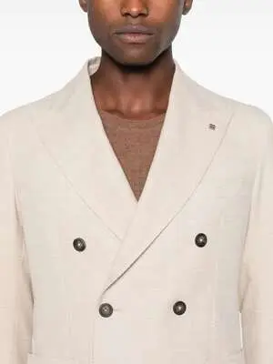 Tagliatore Brooch-detail Double-breasted Blazer