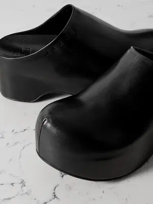 Marni Sabot Leather Platform Clogs