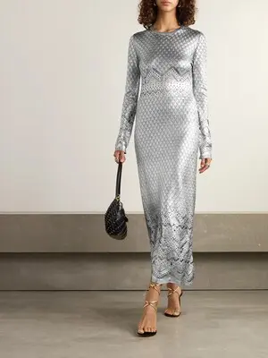Rabanne Metallic Open-knit Maxi Dress