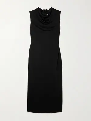 JIL SANDER Draped Satin-jersey Maxi Dress