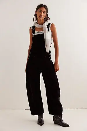 Free People We The Free Good Luck Cord Overalls Black