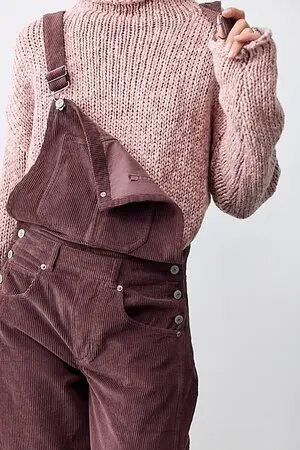 Free People We The Free Good Luck Cord Overalls - Sparrow