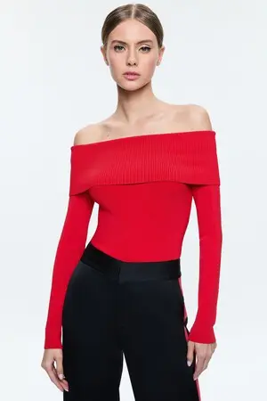 Alice + Olivia Dolan Off-the-shoulder Pullover