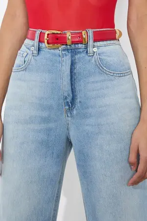 Alice + Olivia Hayden Buckle Belt - Gold