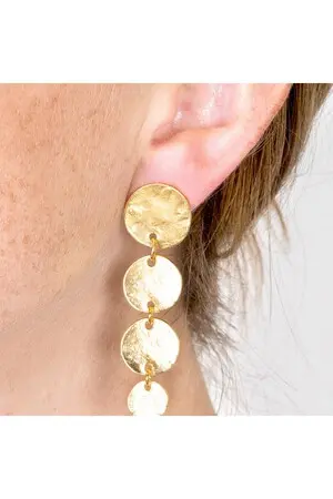 KENNETH JAY LANE Coin Drop Pierced Earrings