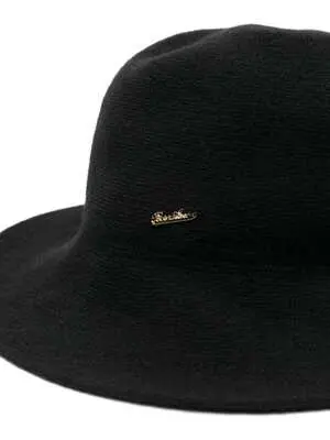 Borsalino Trilby With Logo Plaque - Black