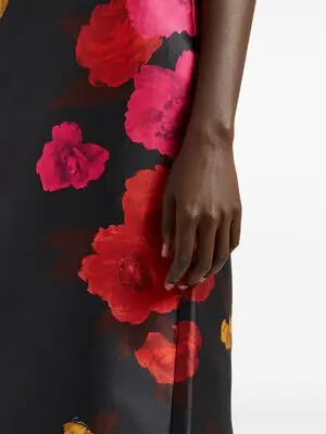 Erdem Floral-print Midi Pencil Skirt - Black