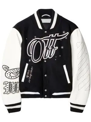 Off-White Wo Bling Stars Varsity Jacket - Black