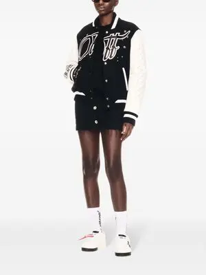 Off-White Wo Bling Stars Varsity Jacket - Black