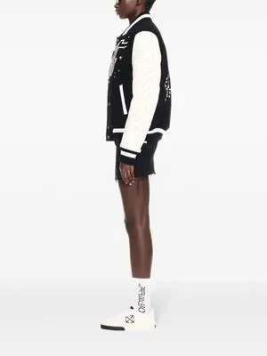 Off-White Wo Bling Stars Varsity Jacket - Black