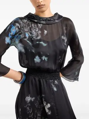 Giorgio Armani Floral-print Silk Maxi Dress