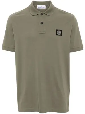 Stone Island Compass-motif Polo Shirt - Green