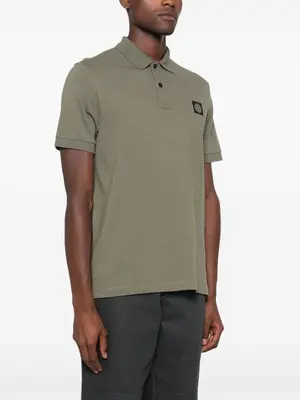 Stone Island Compass-motif Polo Shirt - Green