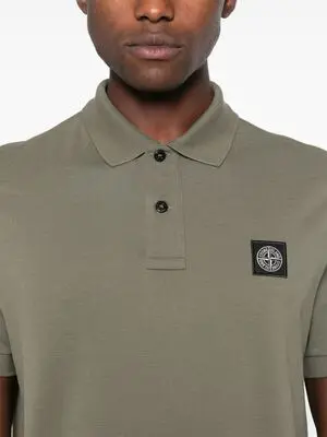 Stone Island Compass-motif Polo Shirt - Green