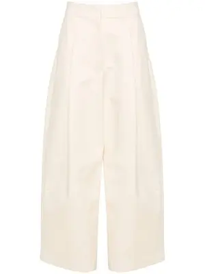 Studio Nicholson Dordoni Wide Leg Cropped Trousers - Neutrals