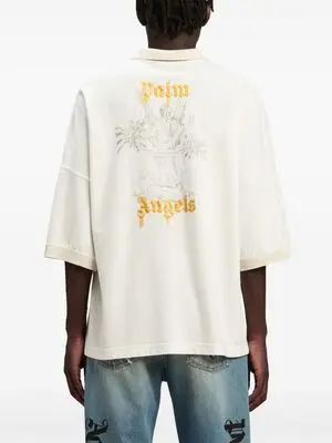 Palm Angels Logo-print Cotton Polo Shirt