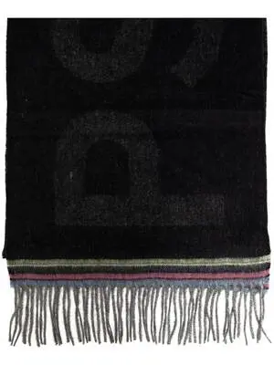 Paul Smith Logo-embroidered Scarf - Grey