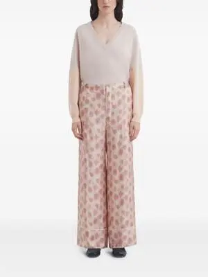 Marni Silk Wide-leg Trousers - Pink