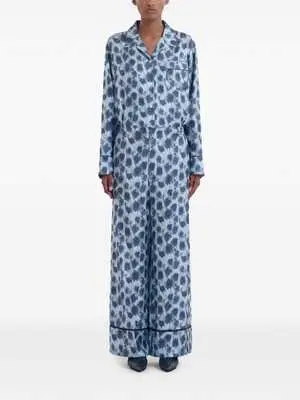 Marni Silk Wide-leg Trousers - Blue