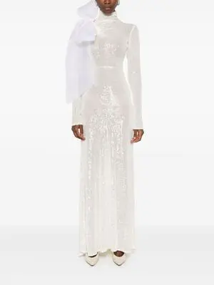 ATU BODY COUTURE Draped-detail Maxi Dress - White