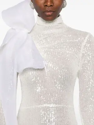 ATU BODY COUTURE Draped-detail Maxi Dress - White