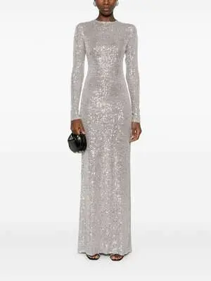 ATU BODY COUTURE Sequined Maxi Dress - Silver