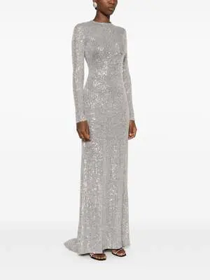 ATU BODY COUTURE Sequined Maxi Dress - Silver