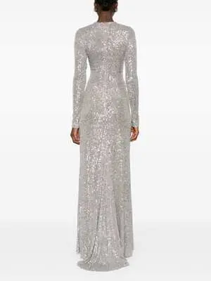 ATU BODY COUTURE Sequined Maxi Dress - Silver