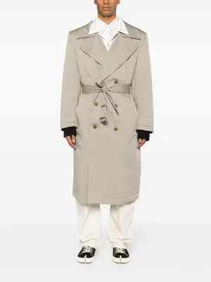 MAISON MARGIELA Belted Double-breasted Coat - Neutrals
