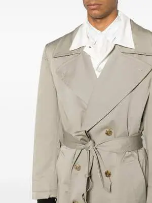 MAISON MARGIELA Belted Double-breasted Coat - Neutrals