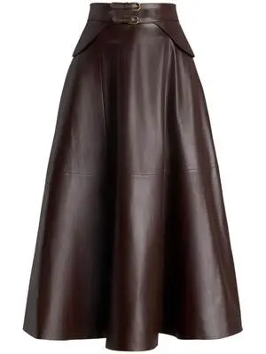 Ralph Lauren Soft Leather Midi Skirt