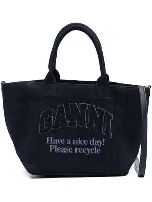 GANNI Embroidered Denim Tote Bag