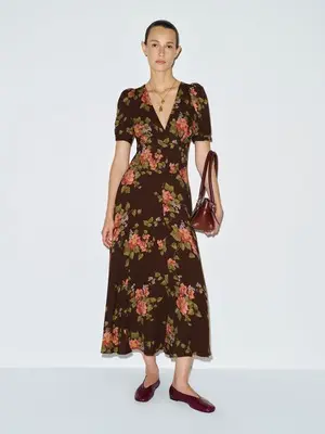 REFORMATION Naira Maxi Dress - Brown