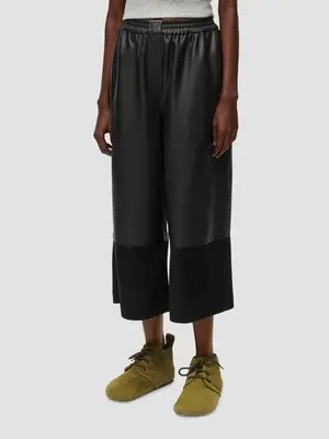 Loewe Cropped Leather Trousers