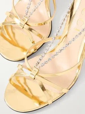 Gucci Heloise Crystal-embellished Leather Sandals