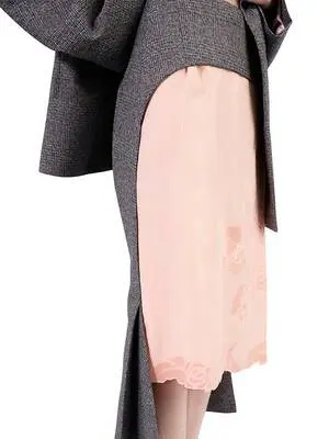 Prada Embroidered Habutai Silk Skirt