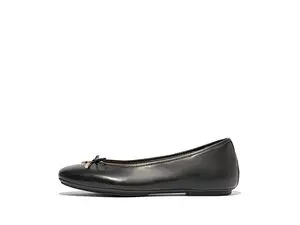 Fitflop Delicato Bow Soft Leather Ballerinas Flat Shoes - Black