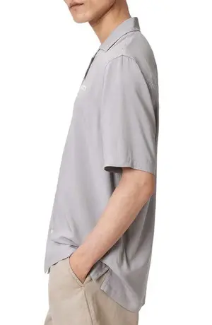 ALLSAINTS Underground Logo Graphic Camp Shirt - Clouded Grey