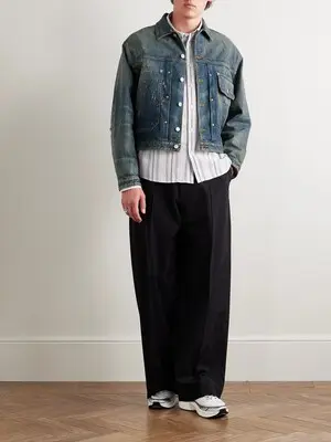 Givenchy Distressed Denim Jacket - Blue