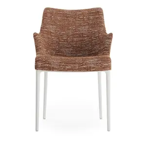 KARTELL Eleganza Nia Melange Dining Armchair, White Legs - Rust