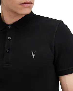 ALLSAINTS Reform Cotton Slim Fit Polo Shirt - Black