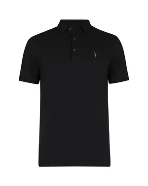 ALLSAINTS Reform Cotton Slim Fit Polo Shirt - Black
