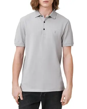 ALLSAINTS Reform Cotton Slim Fit Polo Shirt Machine Grey