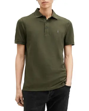 ALLSAINTS Reform Cotton Slim Fit Polo Shirt Neo Green