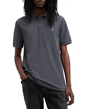 ALLSAINTS Reform Cotton Slim Fit Polo Shirt Smith Blue