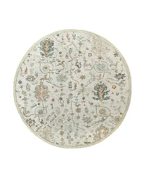 LR HOME Vintage Vinta-81921 Round Area Rug, 8'6 X 8'6 - Ivory