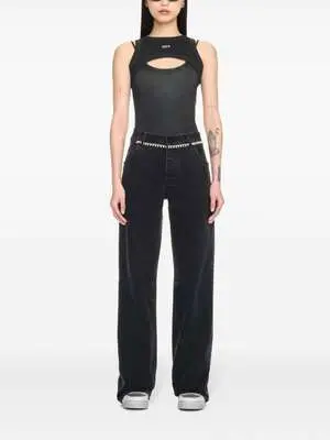 Off-White Cut-out Ribbed Tank Top
