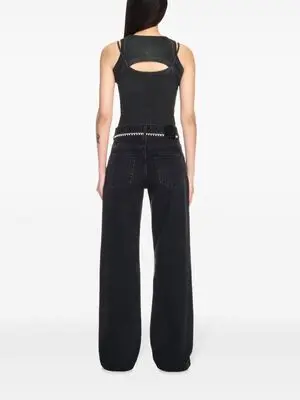 Off-White Cut-out Ribbed Tank Top