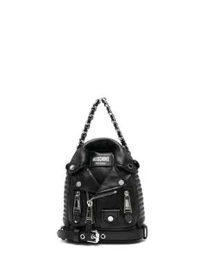 Moschino Biker Leather Backpack