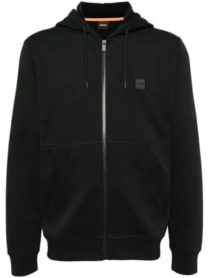 BOSS Logo Hooded Jacket - Black